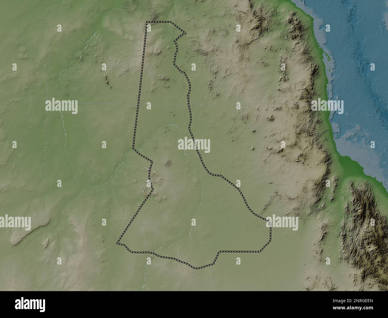 River Nile, state of Sudan. Elevation map colored in wiki style with ...