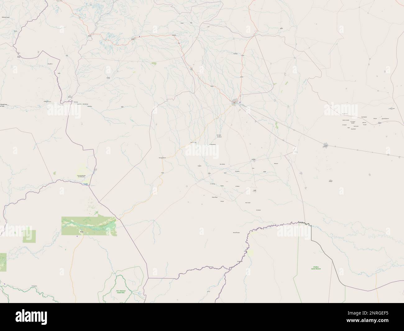 South Darfur, state of Sudan. Open Street Map Stock Photo - Alamy