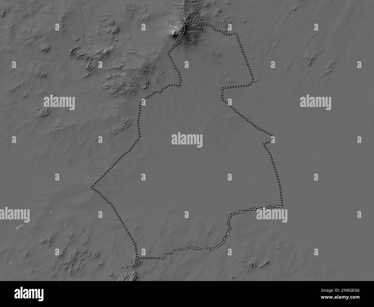 South Darfur, state of Sudan. Bilevel elevation map with lakes and ...