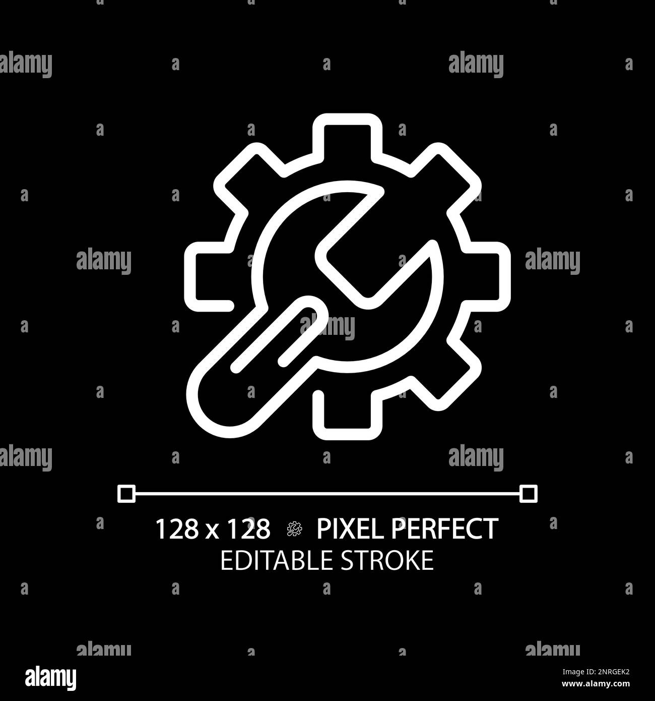 Setup pixel perfect white linear icon for dark theme Stock Vector Image & Art - Alamy