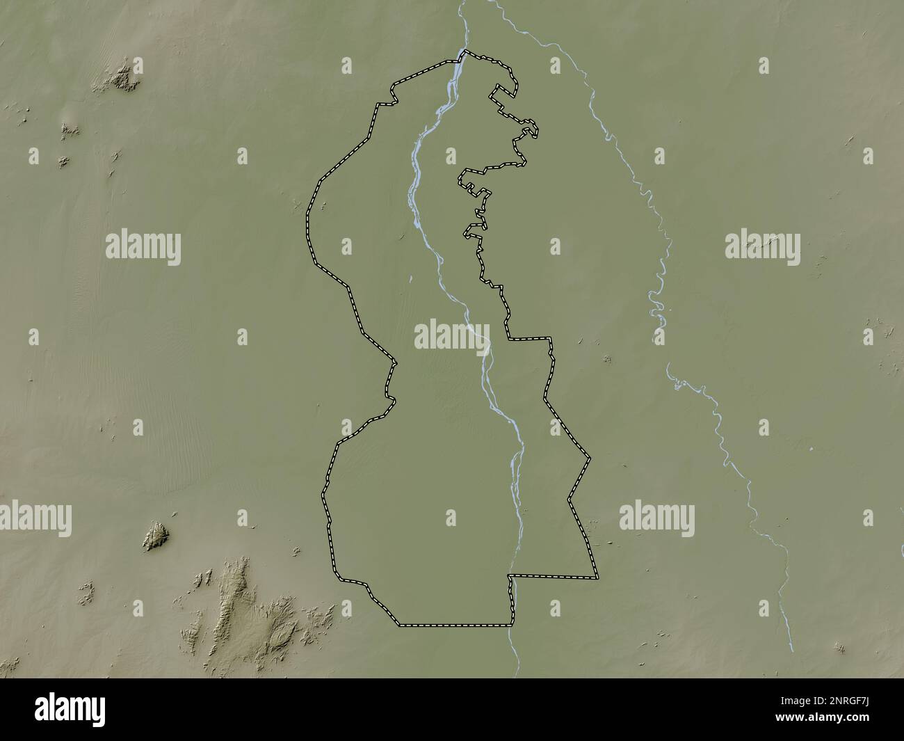 White Nile, state of Sudan. Elevation map colored in wiki style with ...