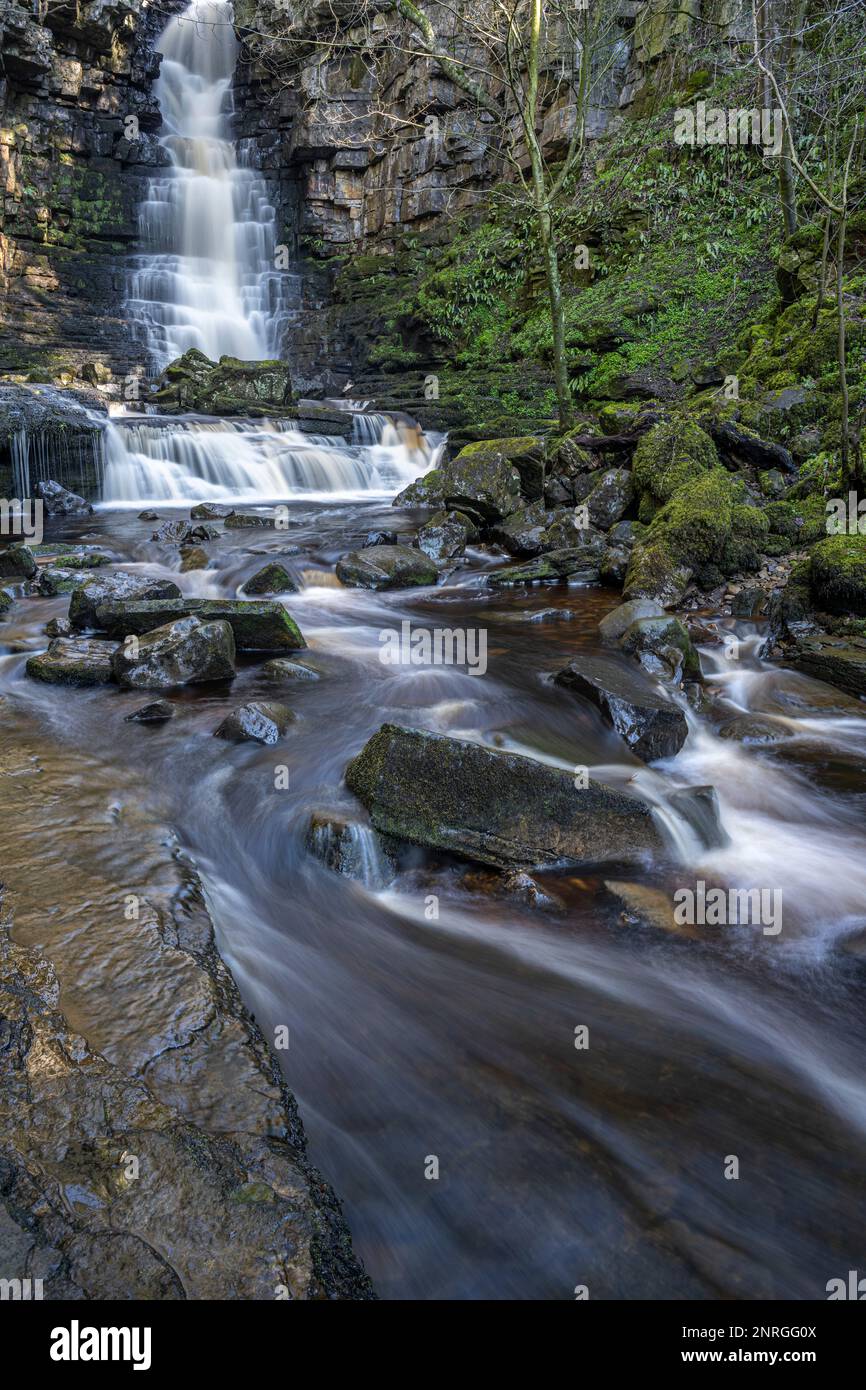 Mill Gill waterfall near the village of Askrigg in Wensleydale Stock ...