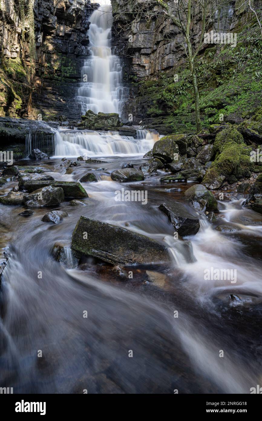 Mill Gill waterfall near the village of Askrigg in Wensleydale Stock ...