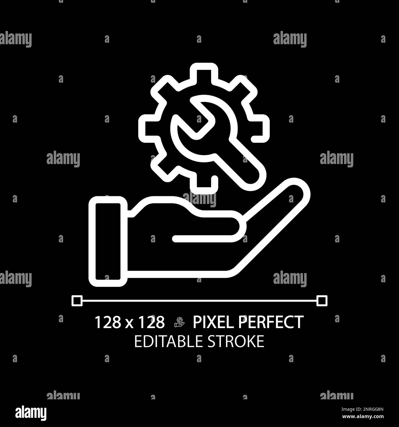 Technical support pixel perfect white linear icon for dark theme Stock ...