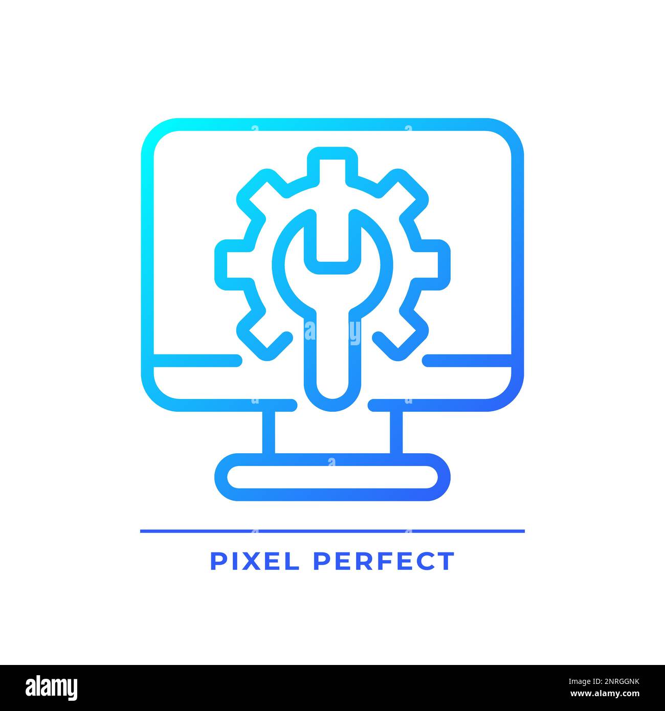 Computer settings pixel perfect gradient linear vector icon Stock ... Computer settings pixel perfect gradient linear vector icon Stock ...