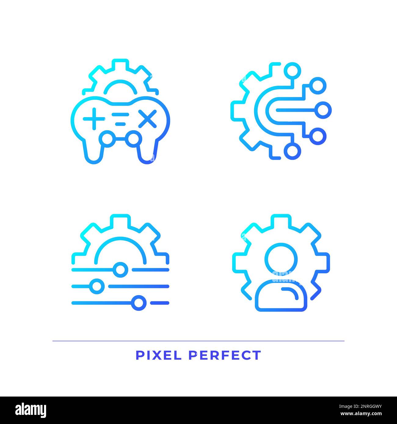 Personal settings pixel perfect gradient linear vector icons set Stock Vector Image & Art - Alamy