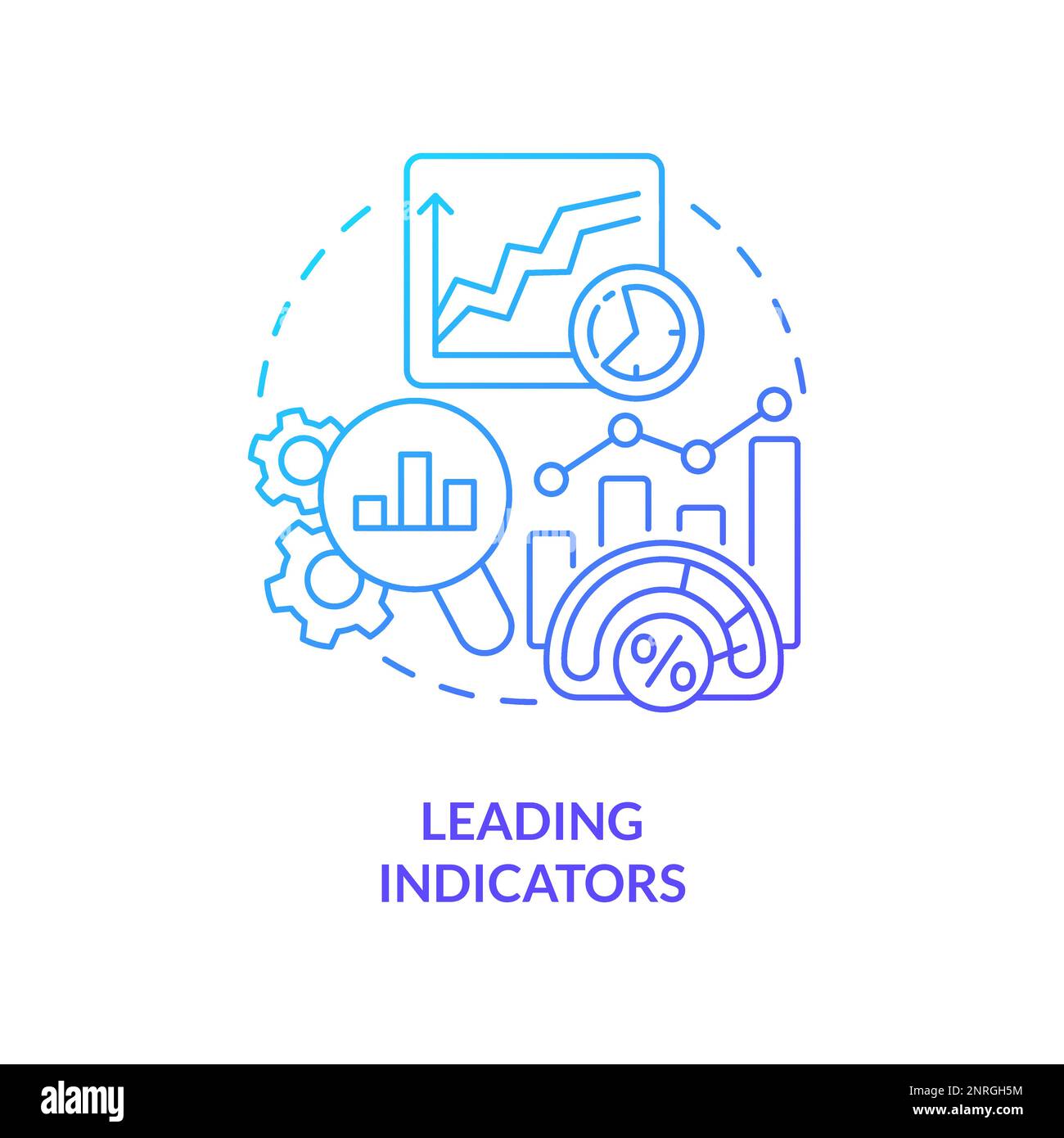 Leading indicators blue gradient concept icon Stock Vector Image & Art ...