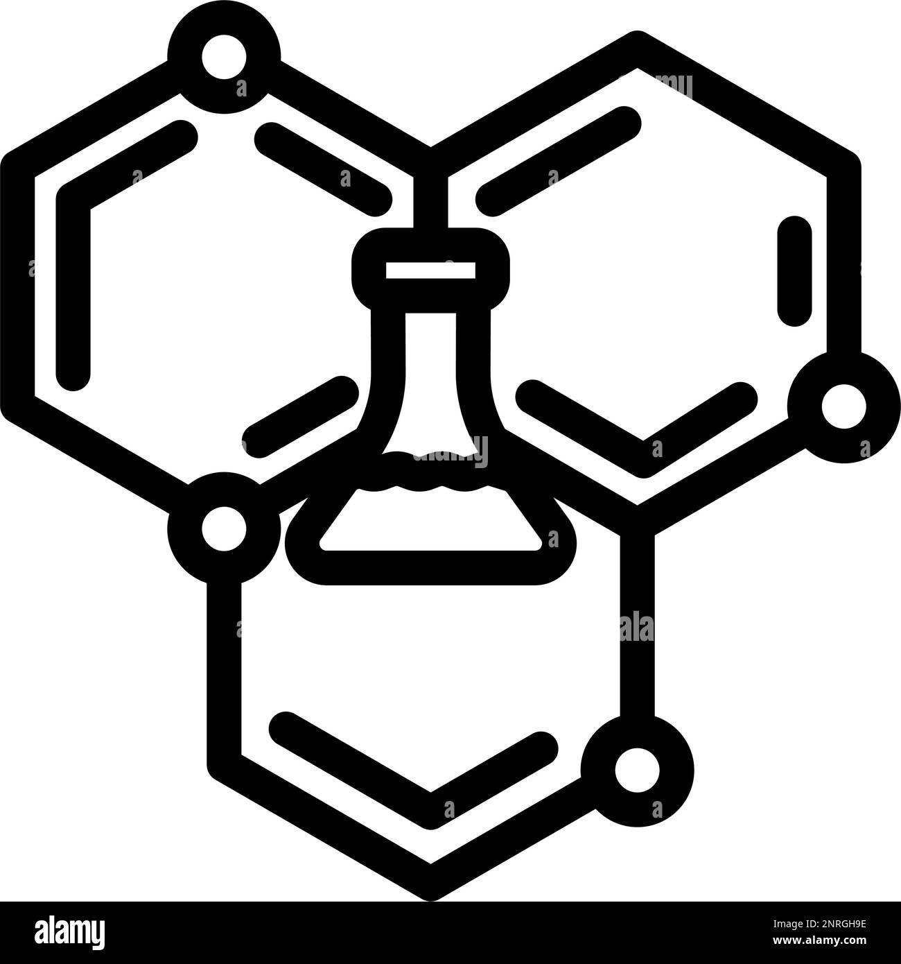 scientific molecular structure line icon vector illustration Stock ...