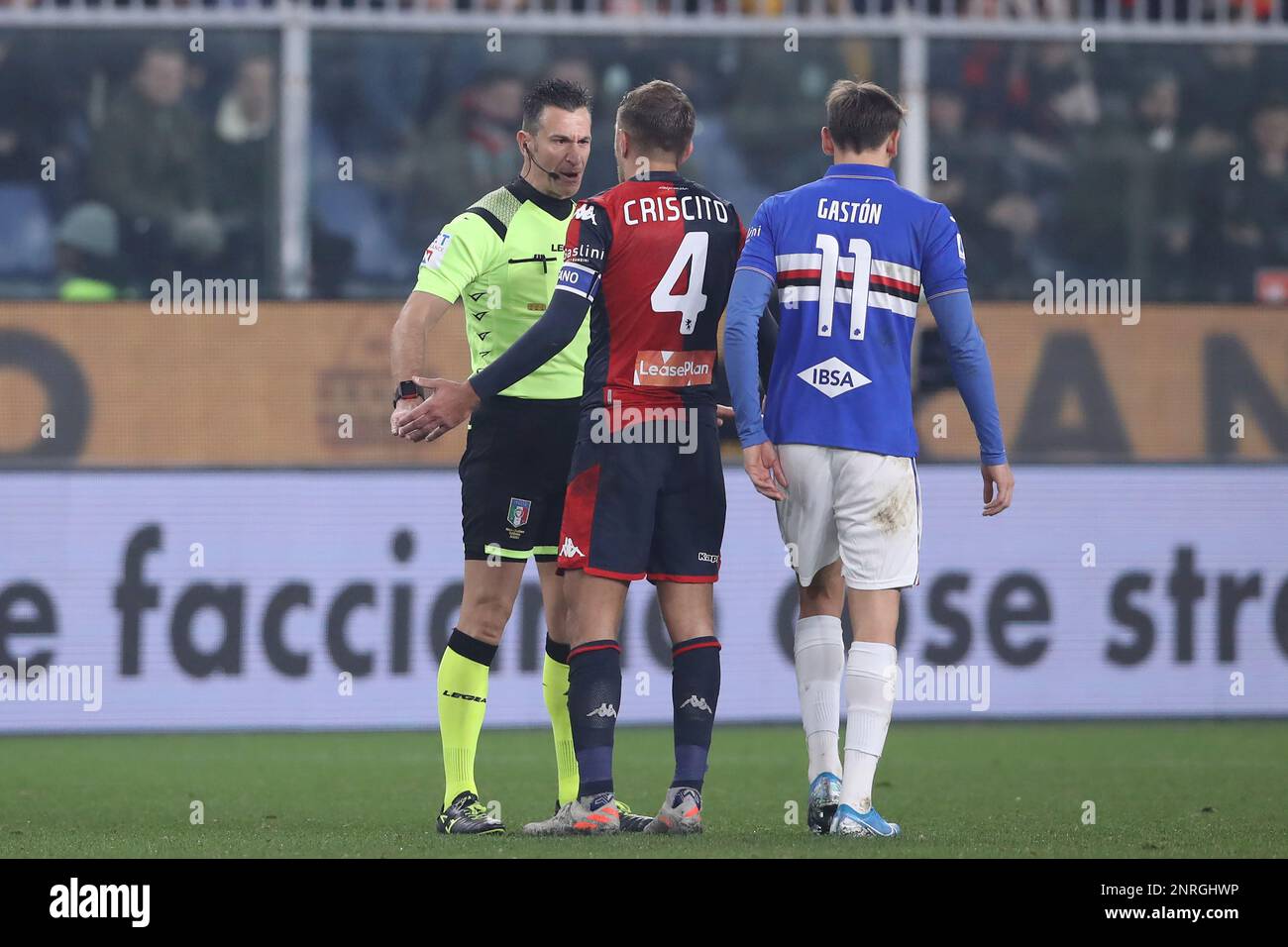 December 14, 2019, Genoa, United Kingdom: The referee Daniele Doveri ...