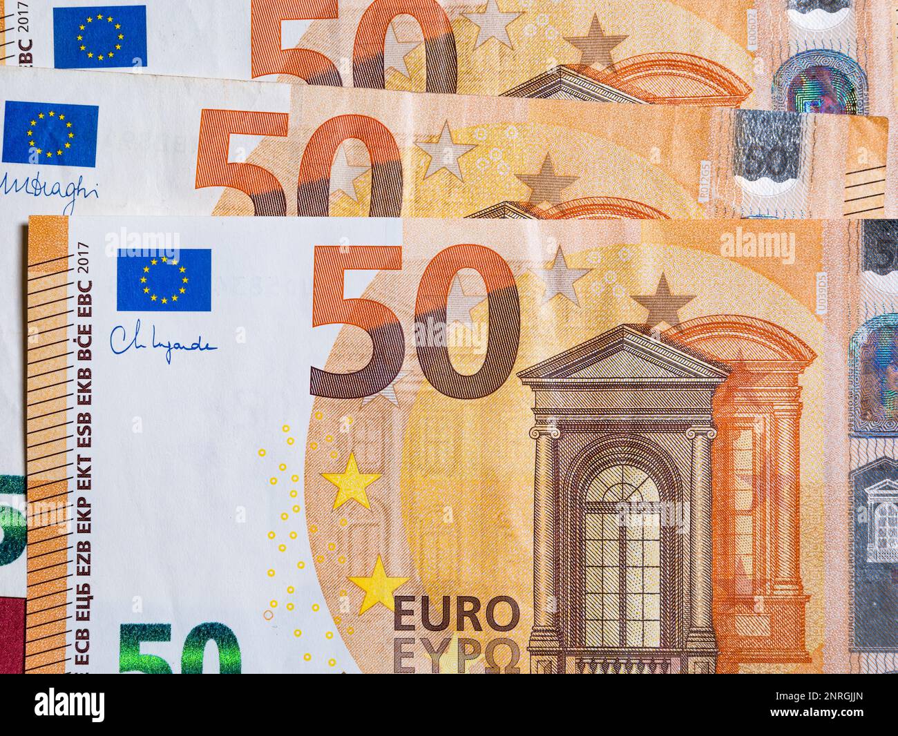 Macro picture of a 50 Euro Banknote. European Currency Concept Stock ...