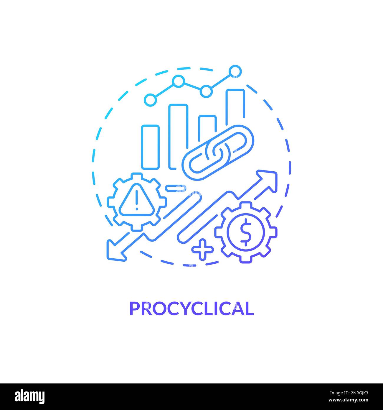 Procyclical blue gradient concept icon Stock Vector Image & Art - Alamy