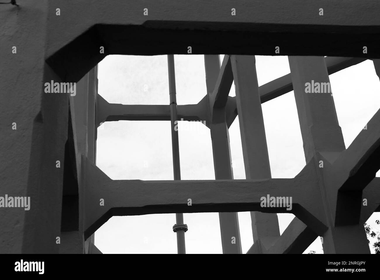 Structure made of cement of water tank. Monochrome picture Stock Photo ...