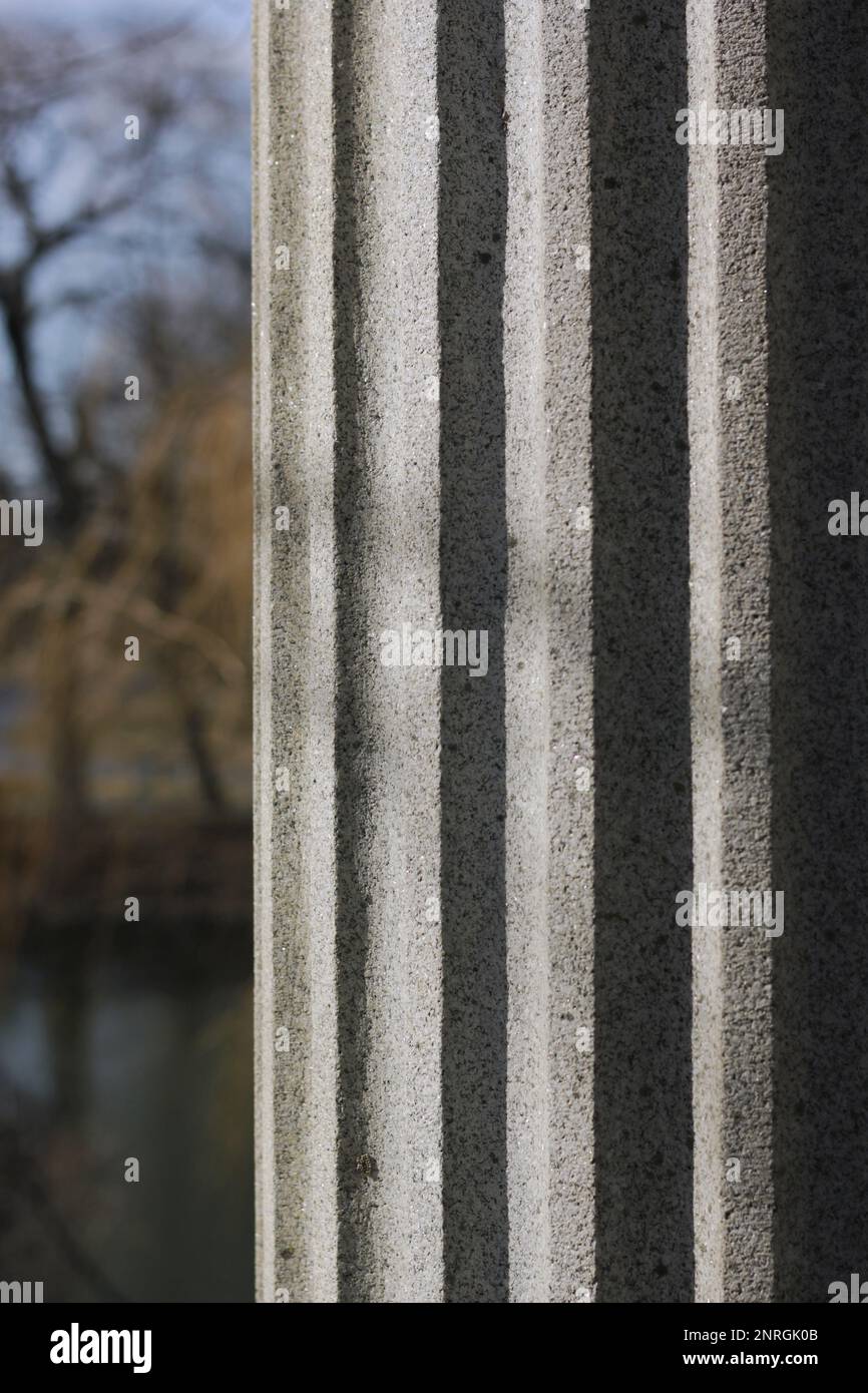 Full frame minimalist view of a typical classical Greek column with ...