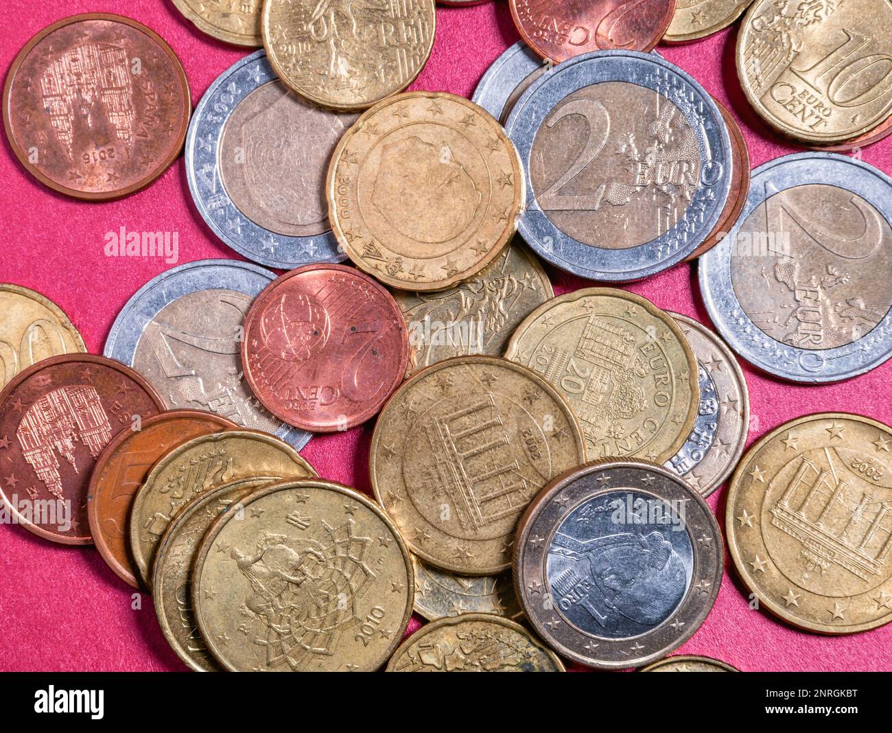 Close up with many different euro coins.European Currency Concept Stock ...
