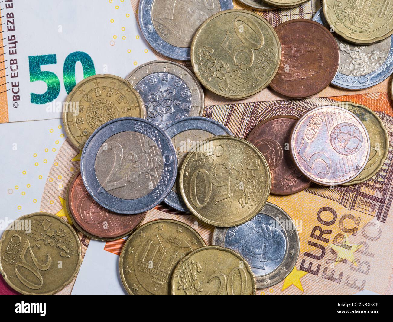 Close up with many different euro coins.European Currency Concept Stock ...