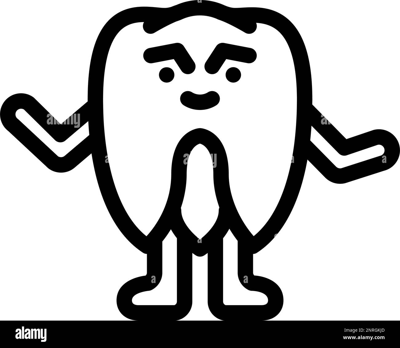 teeth monster alien line icon vector illustration Stock Vector Image ...