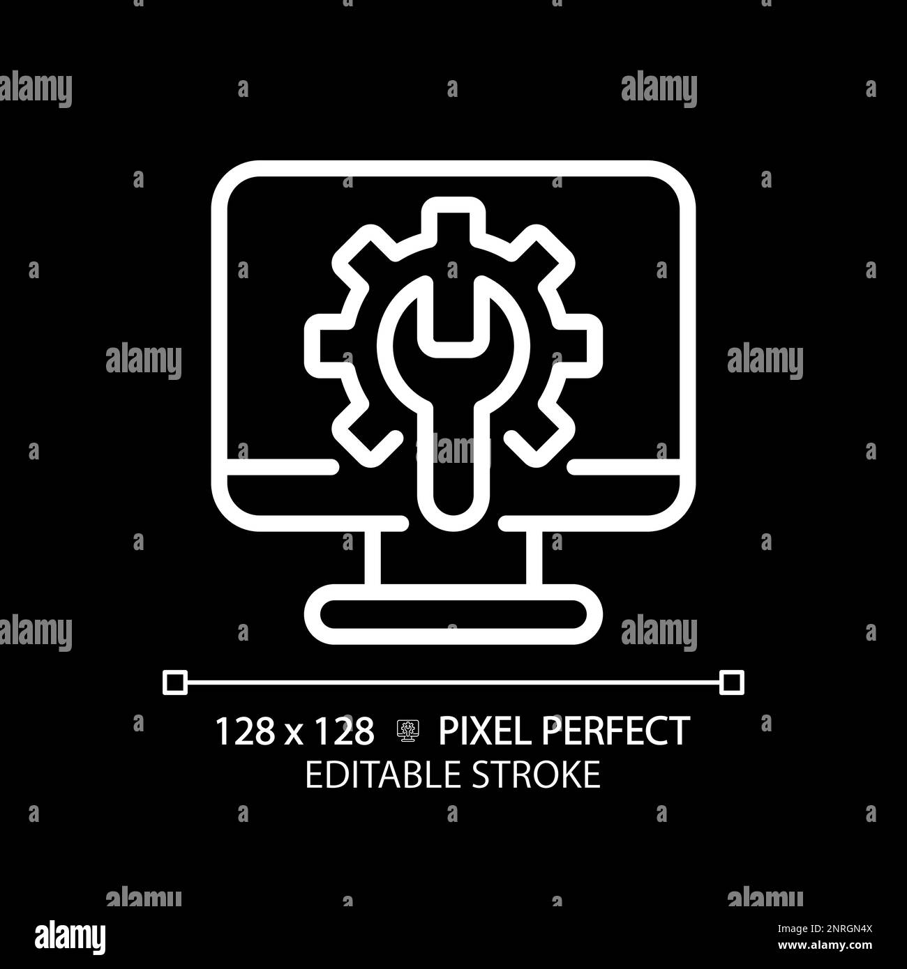 Computer settings pixel perfect white linear icon for dark theme Stock ... Computer settings pixel perfect white linear icon for dark theme Stock ...