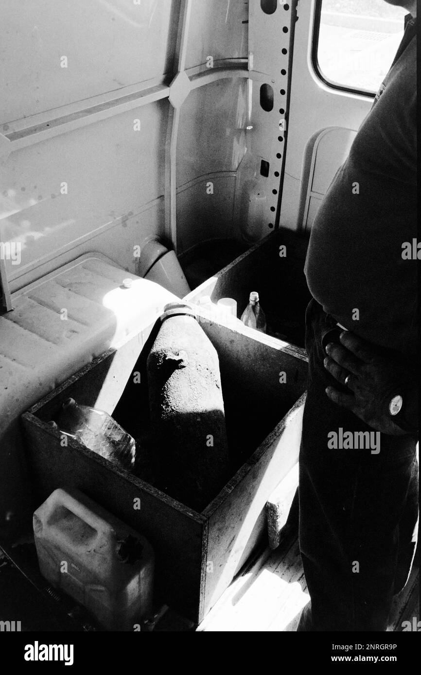 Archives 90ies: WWII aerial bomb disposal, Bron, France, 1990 Stock ...