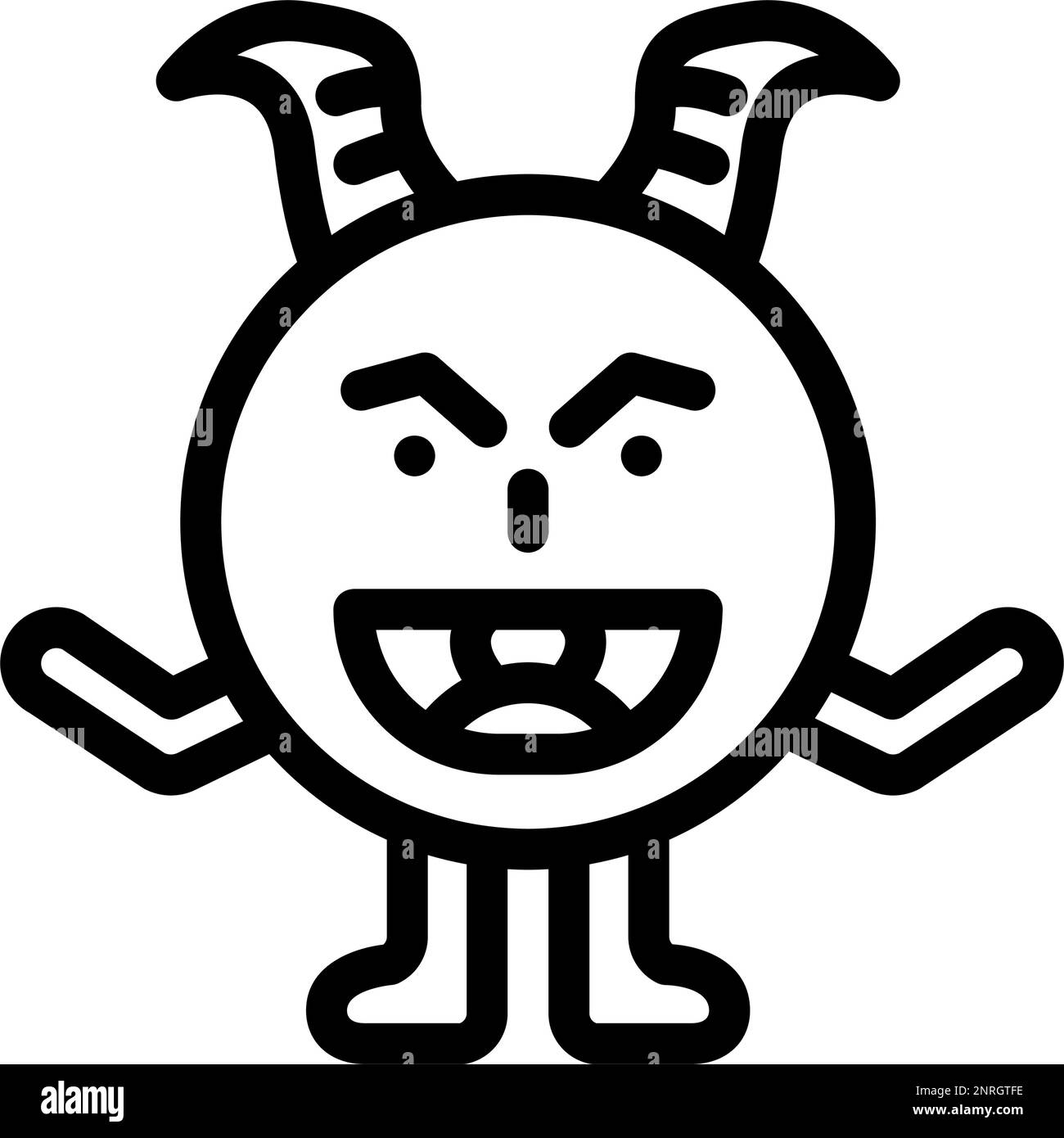funny monster funny line icon vector illustration Stock Vector Image ...