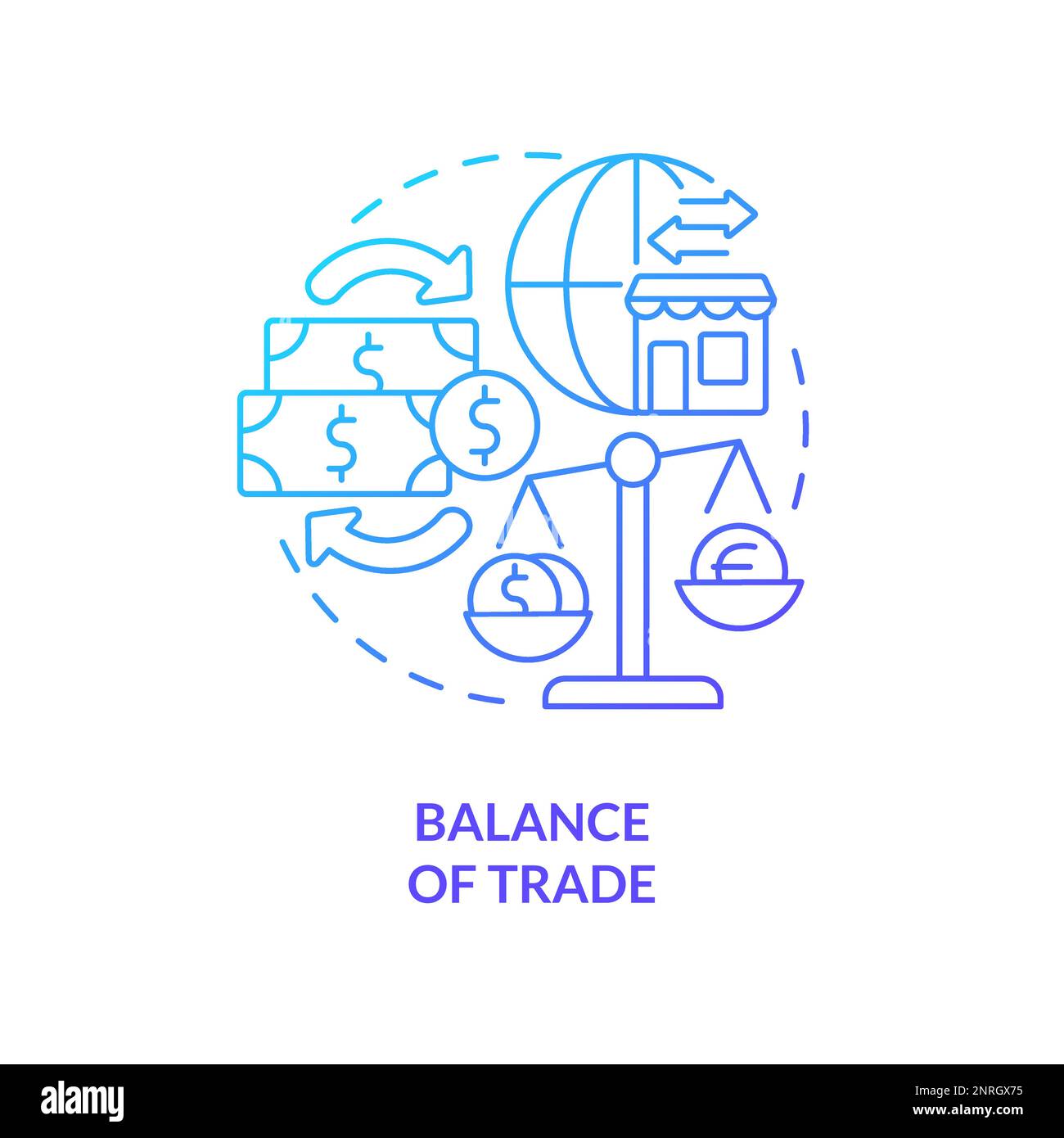 Balance of trade blue gradient concept icon Stock Vector Image & Art ...