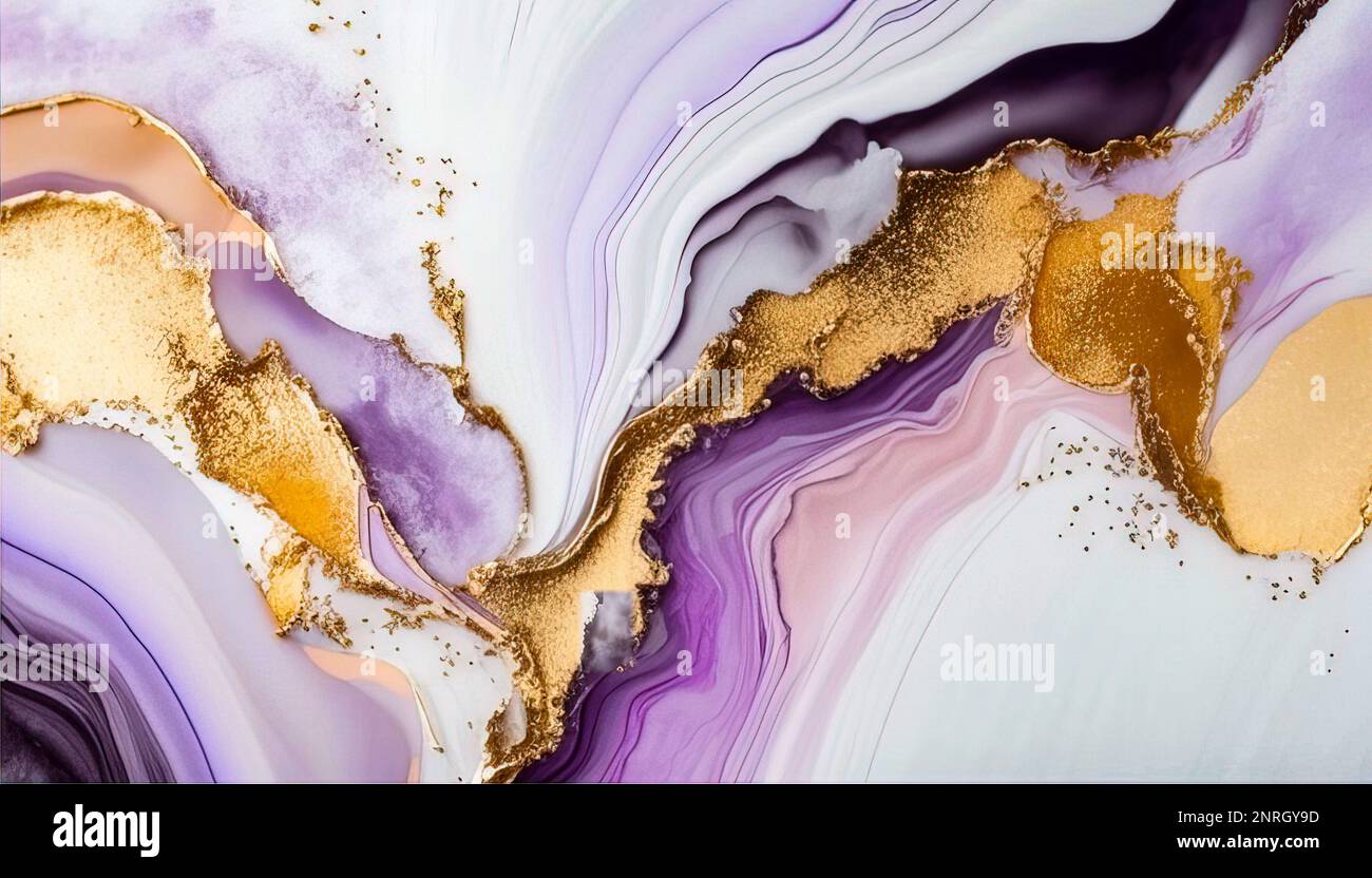 Swirl of purple gold marble abstract background, Liquid marble design ...