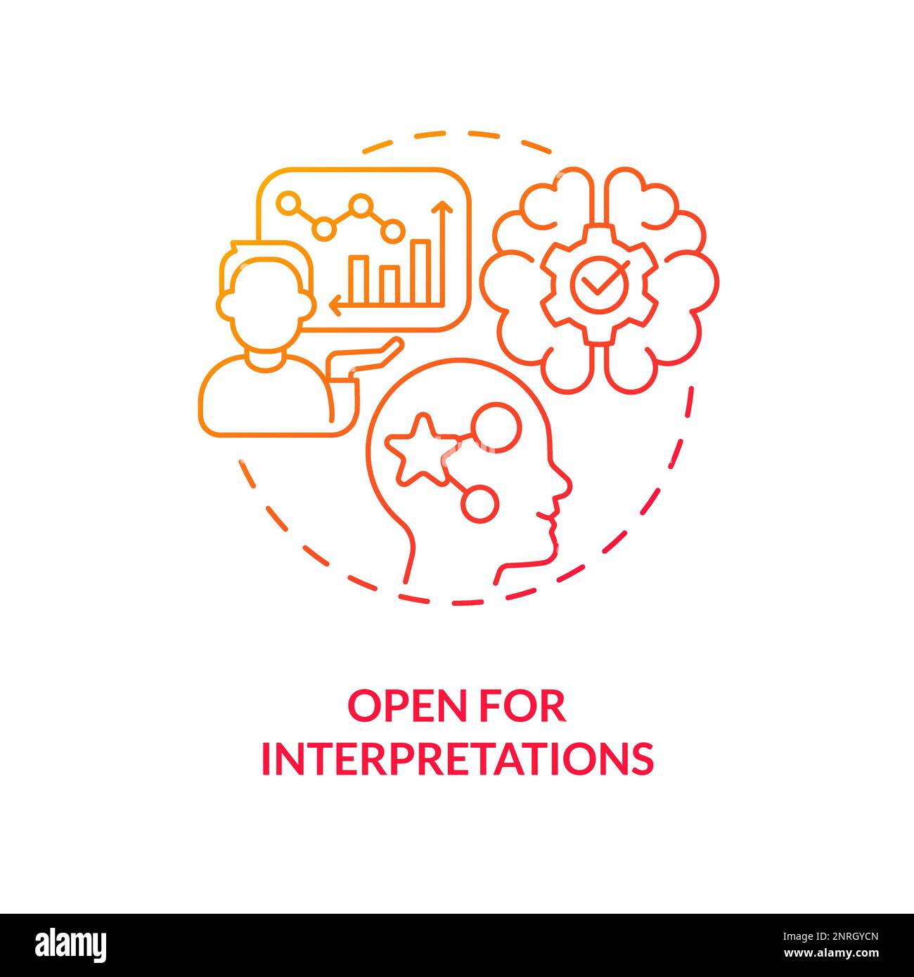 Open for interpretations red gradient concept icon Stock Vector Image & Art - Alamy