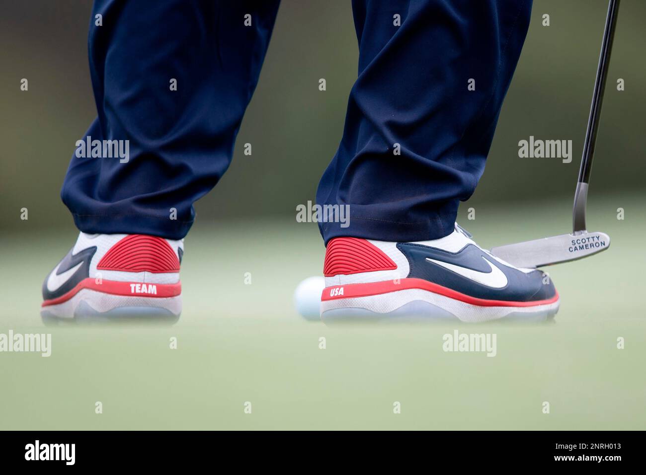 MELBOURNE, AUSTRALIA - DECEMBER 11: Patrick Reed of team USA Nike shoes ...