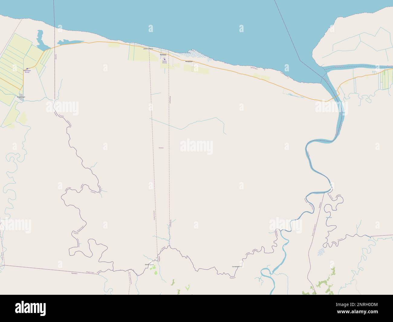 Coronie, district of Suriname. Open Street Map Stock Photo - Alamy