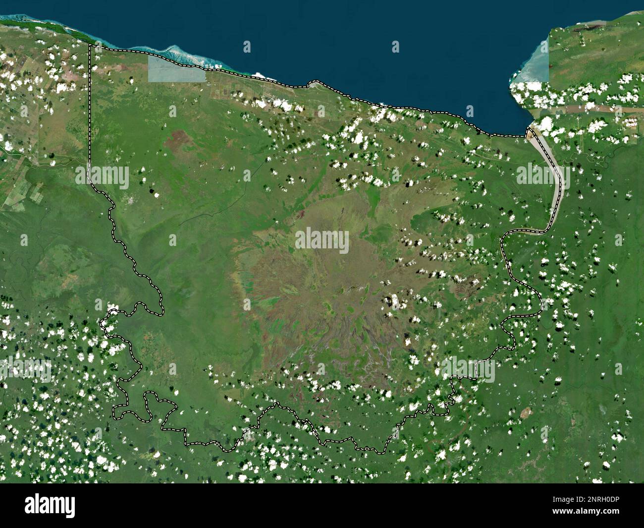 Coronie, district of Suriname. High resolution satellite map Stock ...