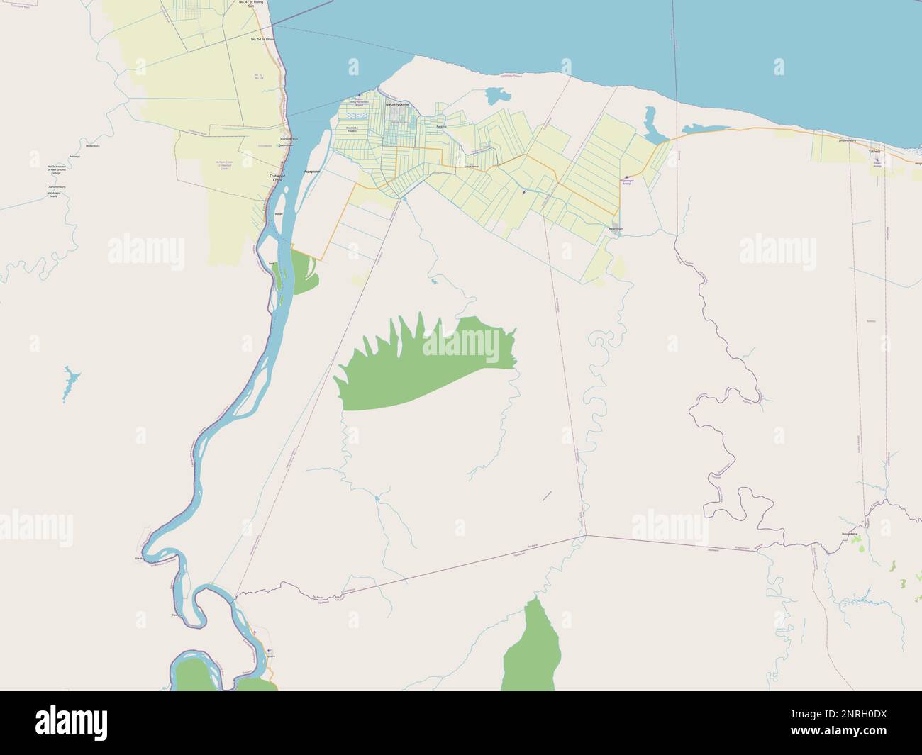 Nickerie, district of Suriname. Open Street Map Stock Photo - Alamy