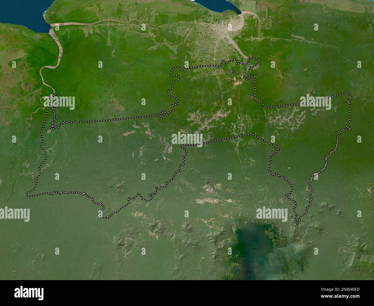 Para, district of Suriname. Low resolution satellite map Stock Photo ...