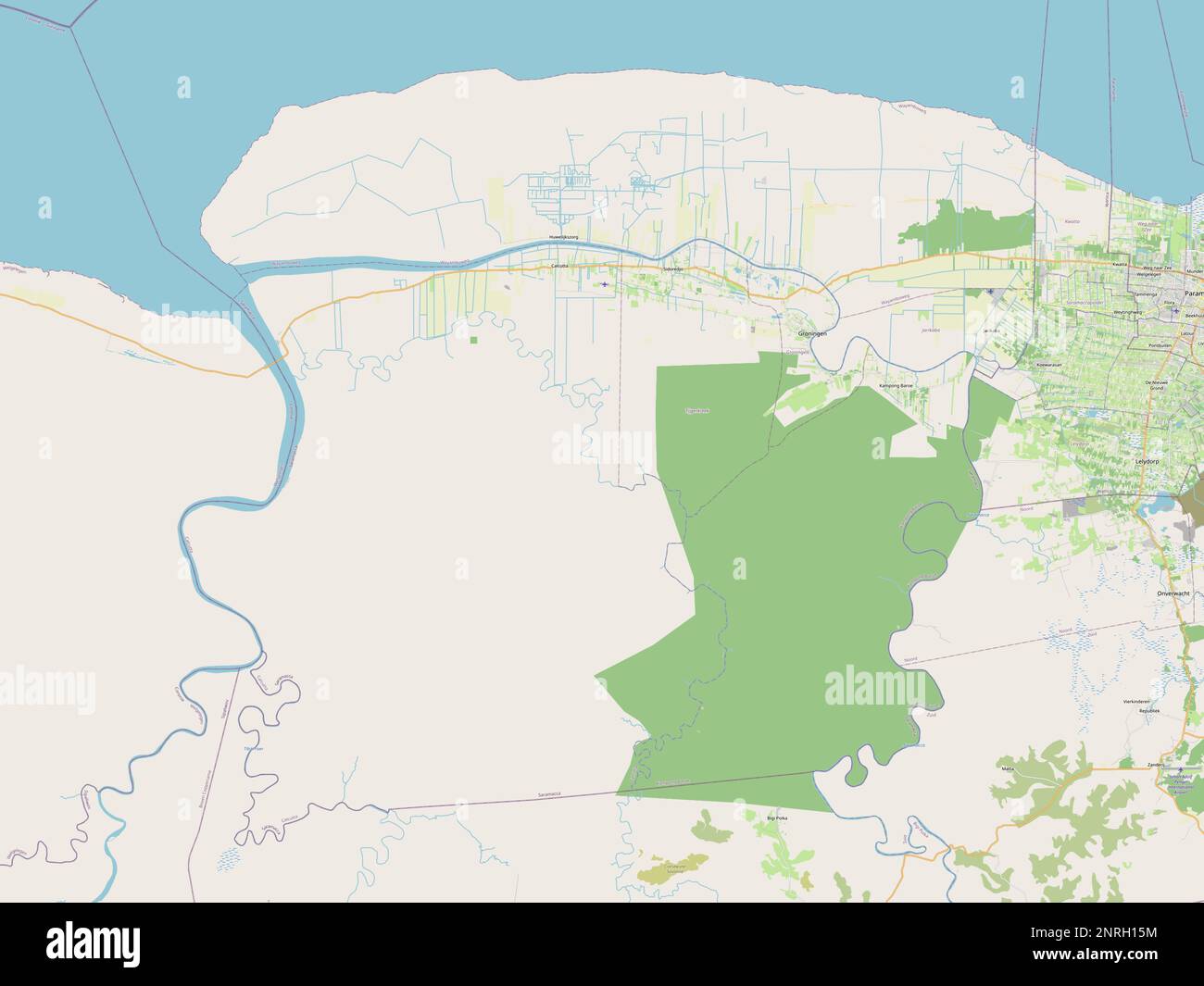 Saramacca, district of Suriname. Open Street Map Stock Photo - Alamy