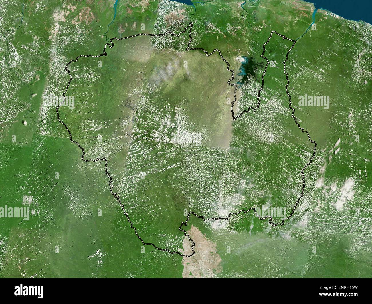 Sipaliwini, district of Suriname. High resolution satellite map Stock ...