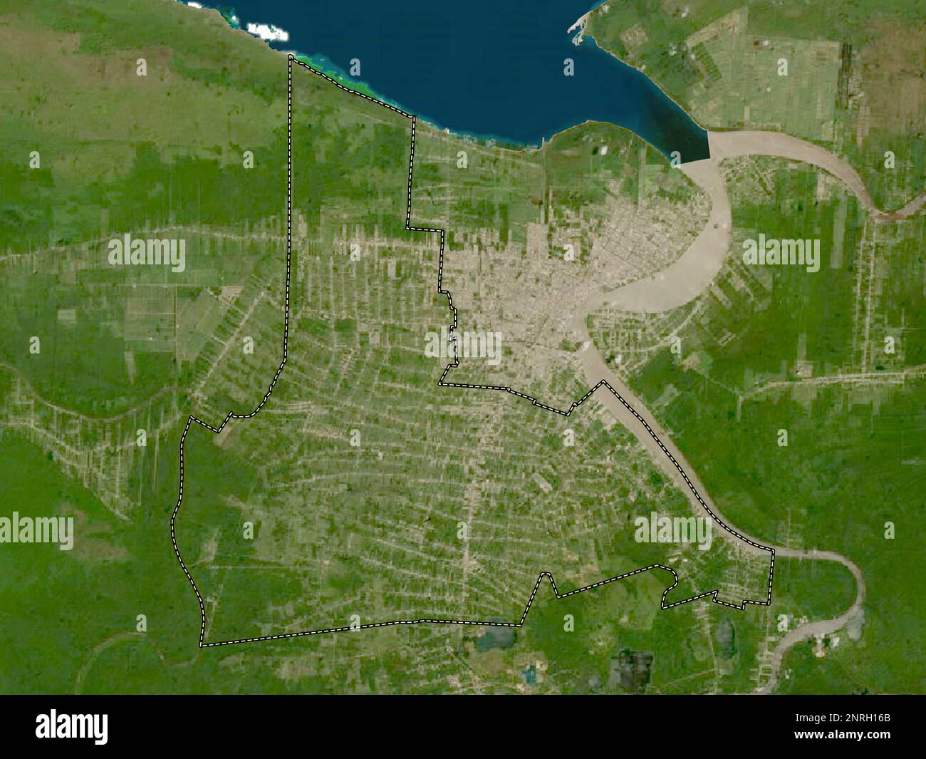 Wanica, district of Suriname. Low resolution satellite map Stock Photo ...