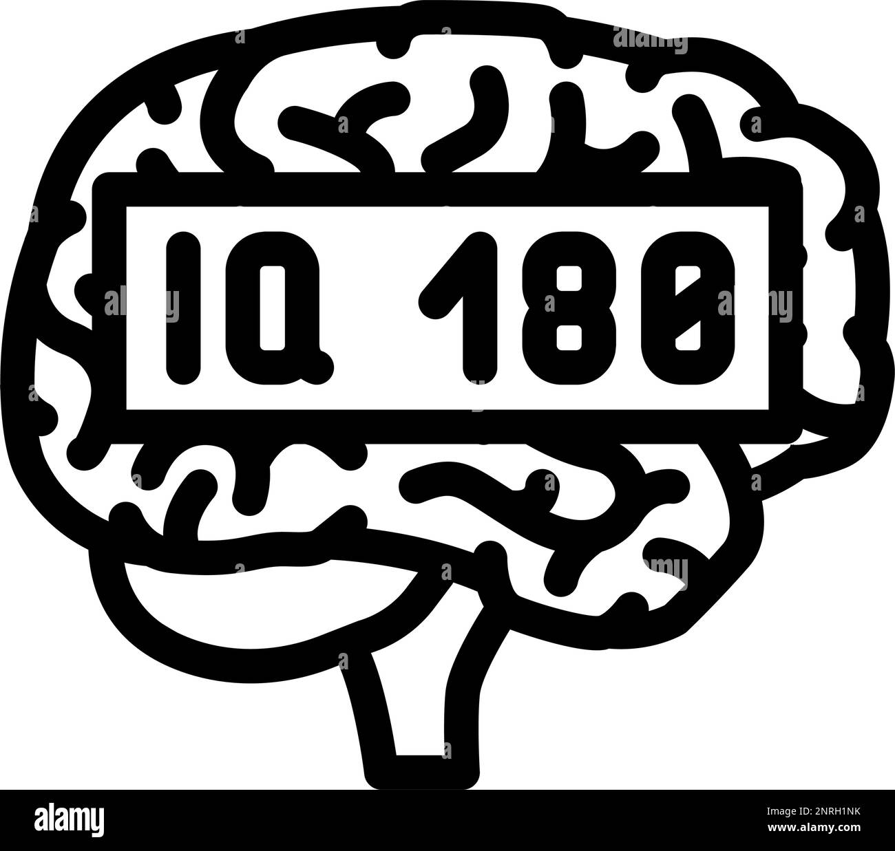 genius brain line icon vector illustration Stock Vector Image & Art - Alamy
