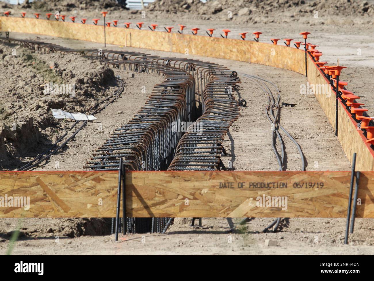 Rebar is seen in the ground on private land near the Rio Grande on ...