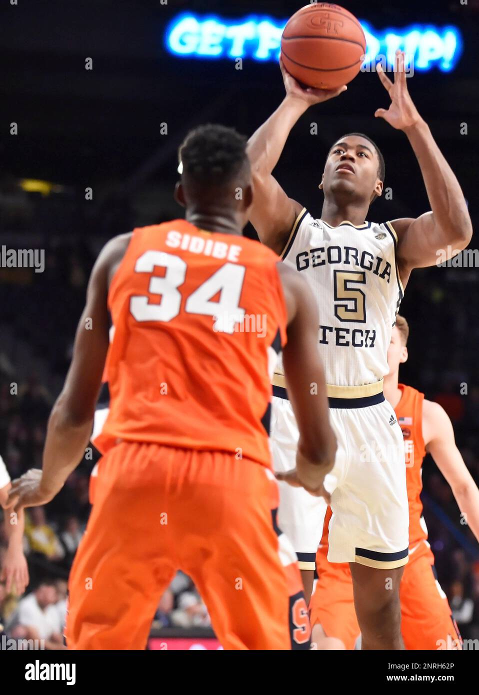 December 7, 2019: Georgia Tech forward Moses Wright takes a shot over a ...