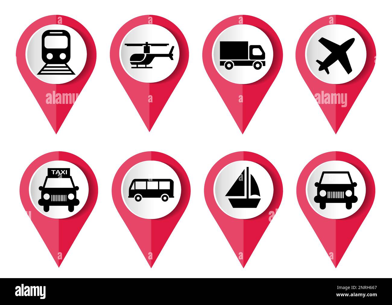 Transportation vector icon set, flat design Stock Vector Image & Art ...