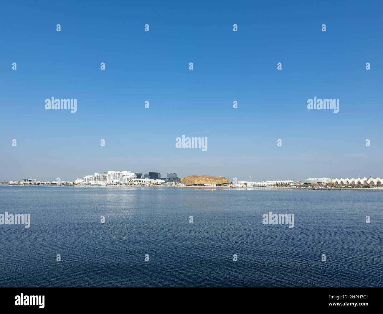 View of Yas Bay Waterfront with Etihad Arena, Formula One track and ...