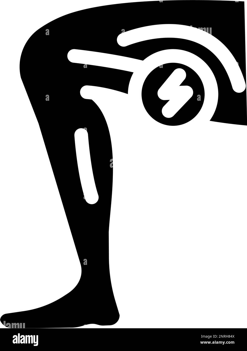 thigh pain body ache glyph icon vector illustration Stock Vector Image ...