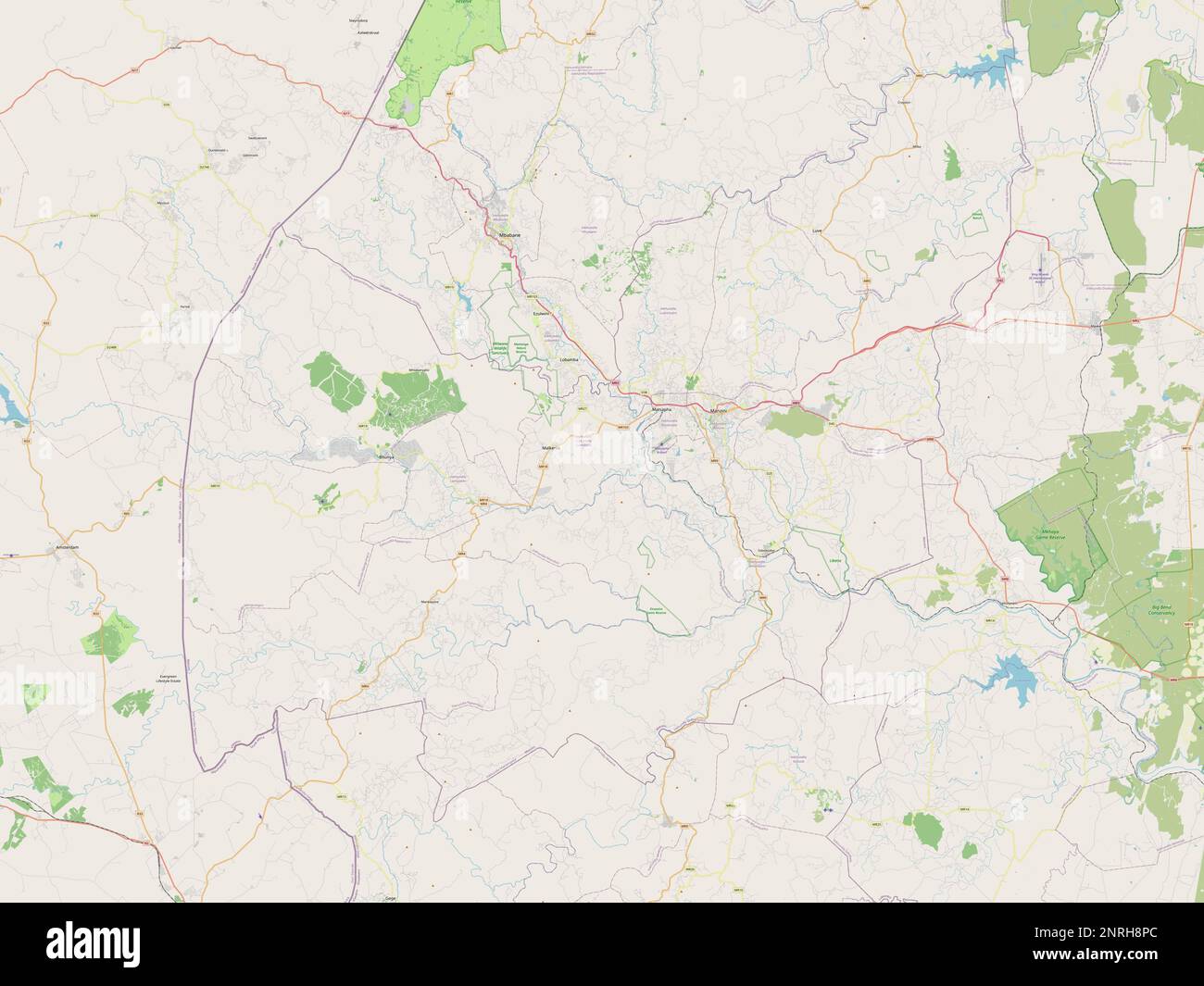 Manzini, district of Eswatini. Open Street Map Stock Photo - Alamy