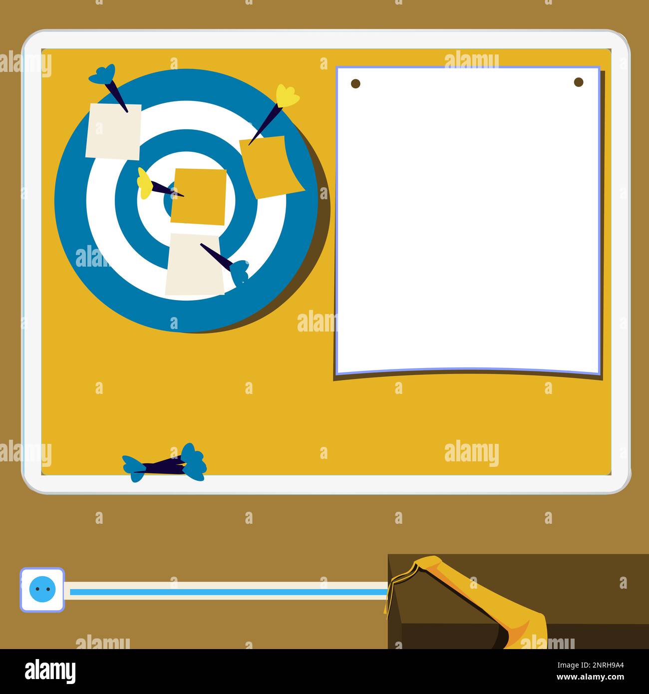 Vector illustration with school whiteboard. Papers contain brand new ...