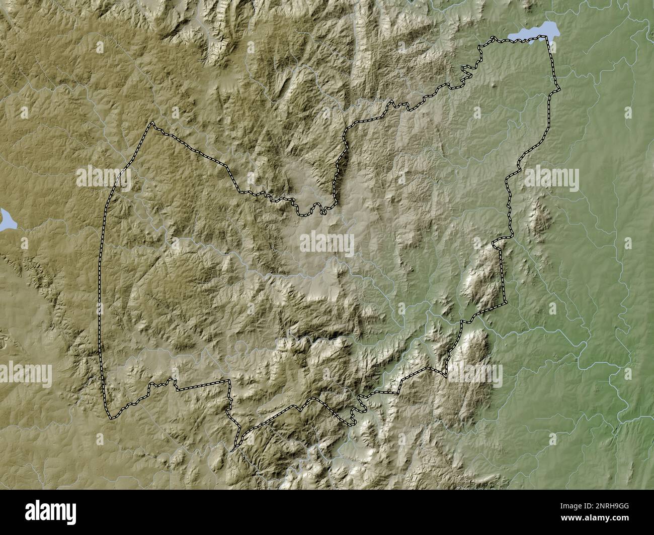 Manzini, district of Eswatini. Elevation map colored in wiki style with ...