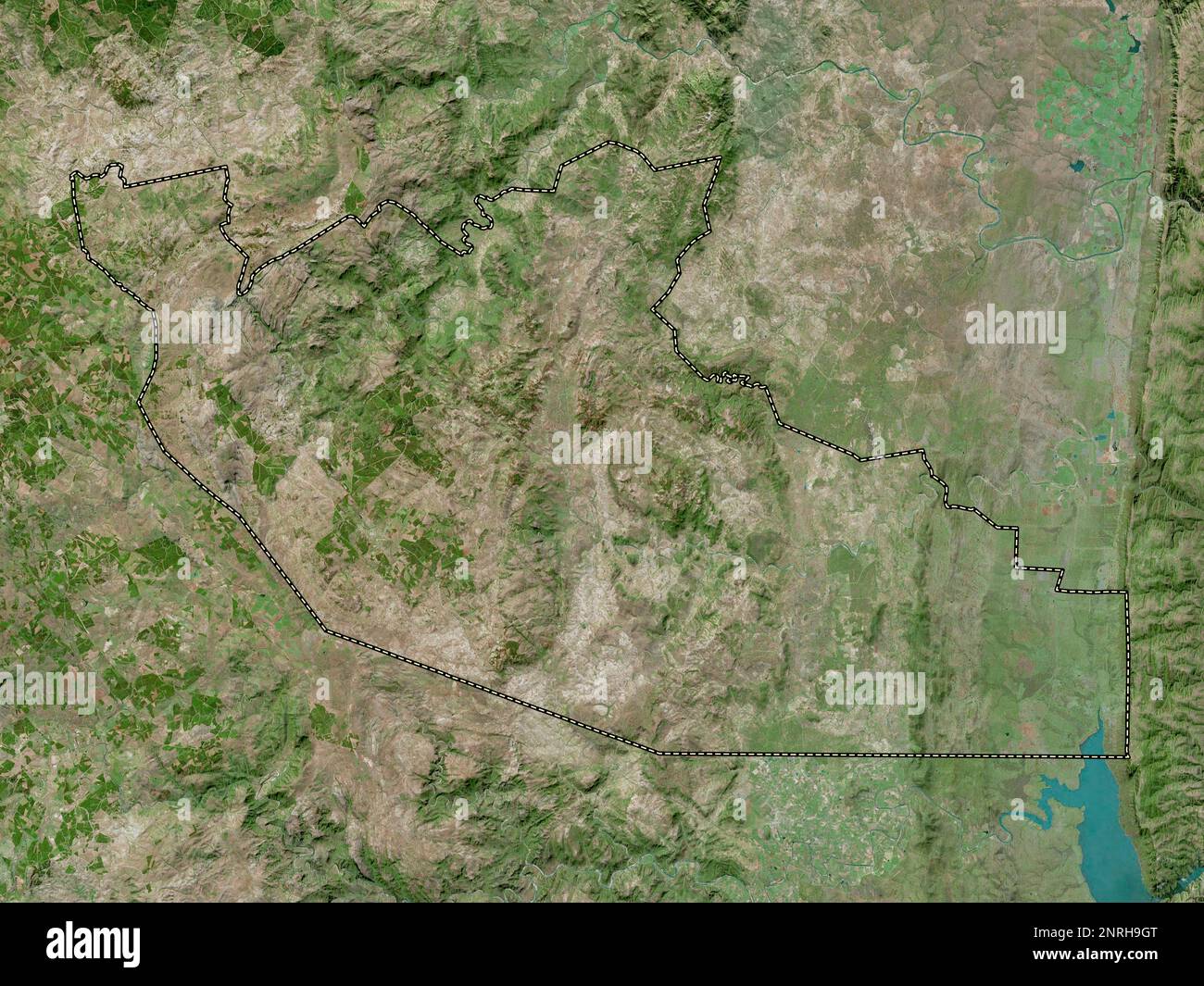 Shiselweni, district of Eswatini. High resolution satellite map Stock ...