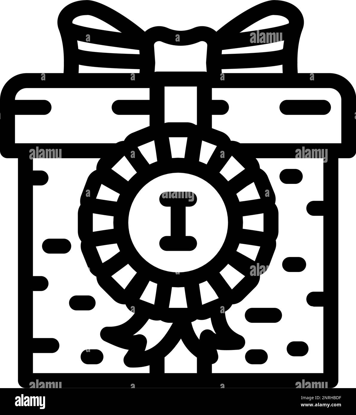 prize gift box line icon vector illustration Stock Vector Image & Art ...