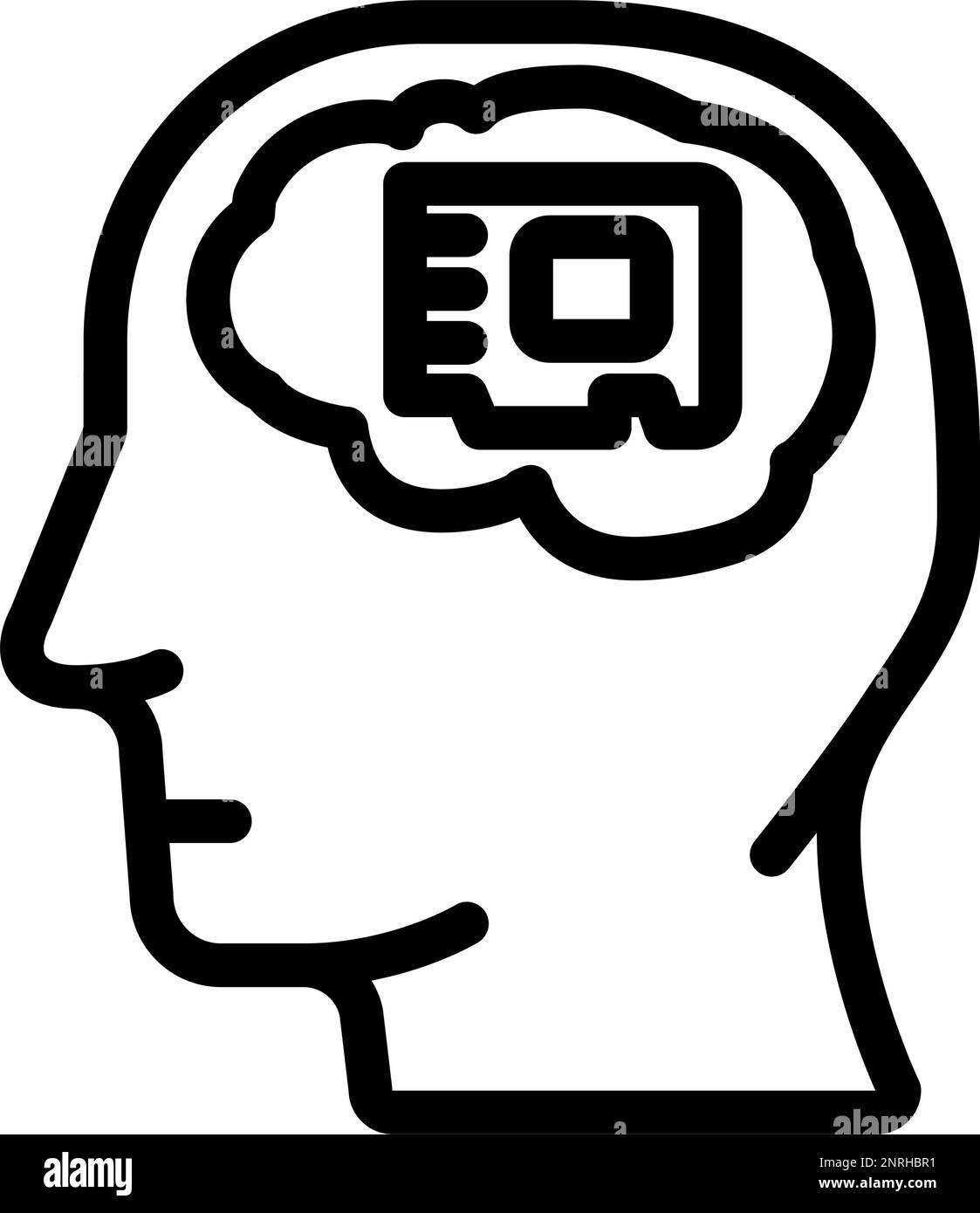 memory brain line icon vector illustration Stock Vector Image & Art - Alamy