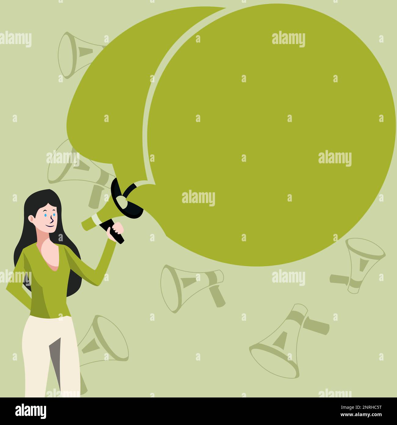 Standing Communication Holding Showing Microphone Stock Vector Images Alamy