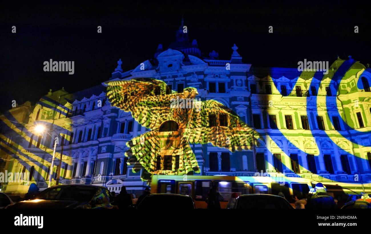 Non Exclusive: ODESA, UKRAINE - FEBRUARY 25, 2023 - A light show by ...