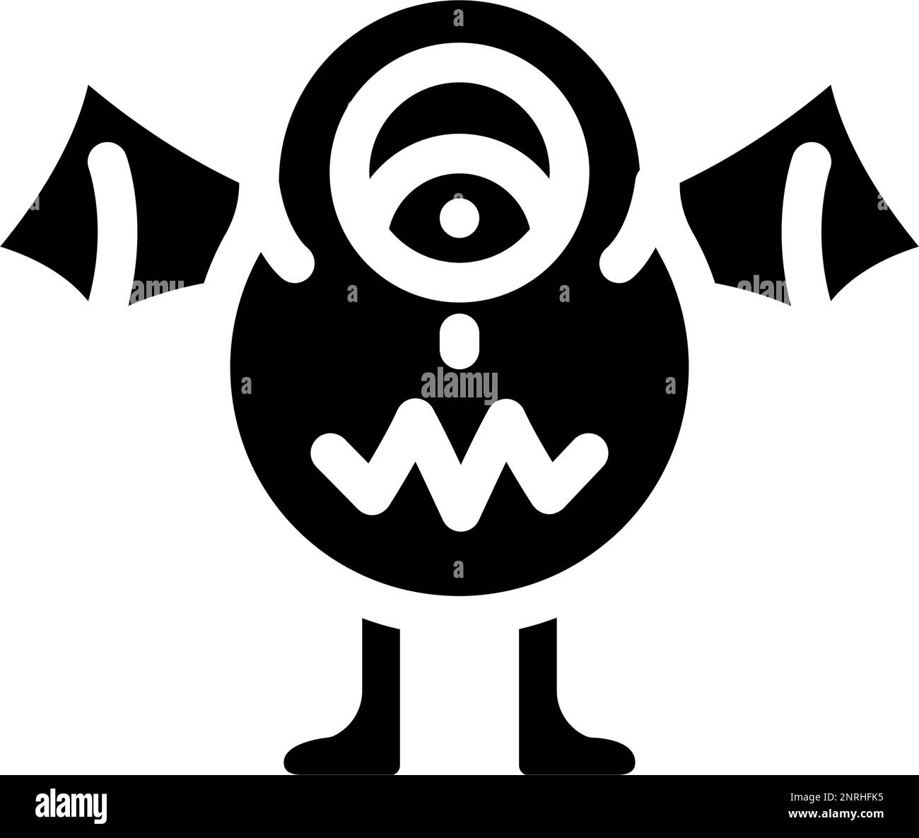 scary monster cute glyph icon vector illustration Stock Vector Image ...
