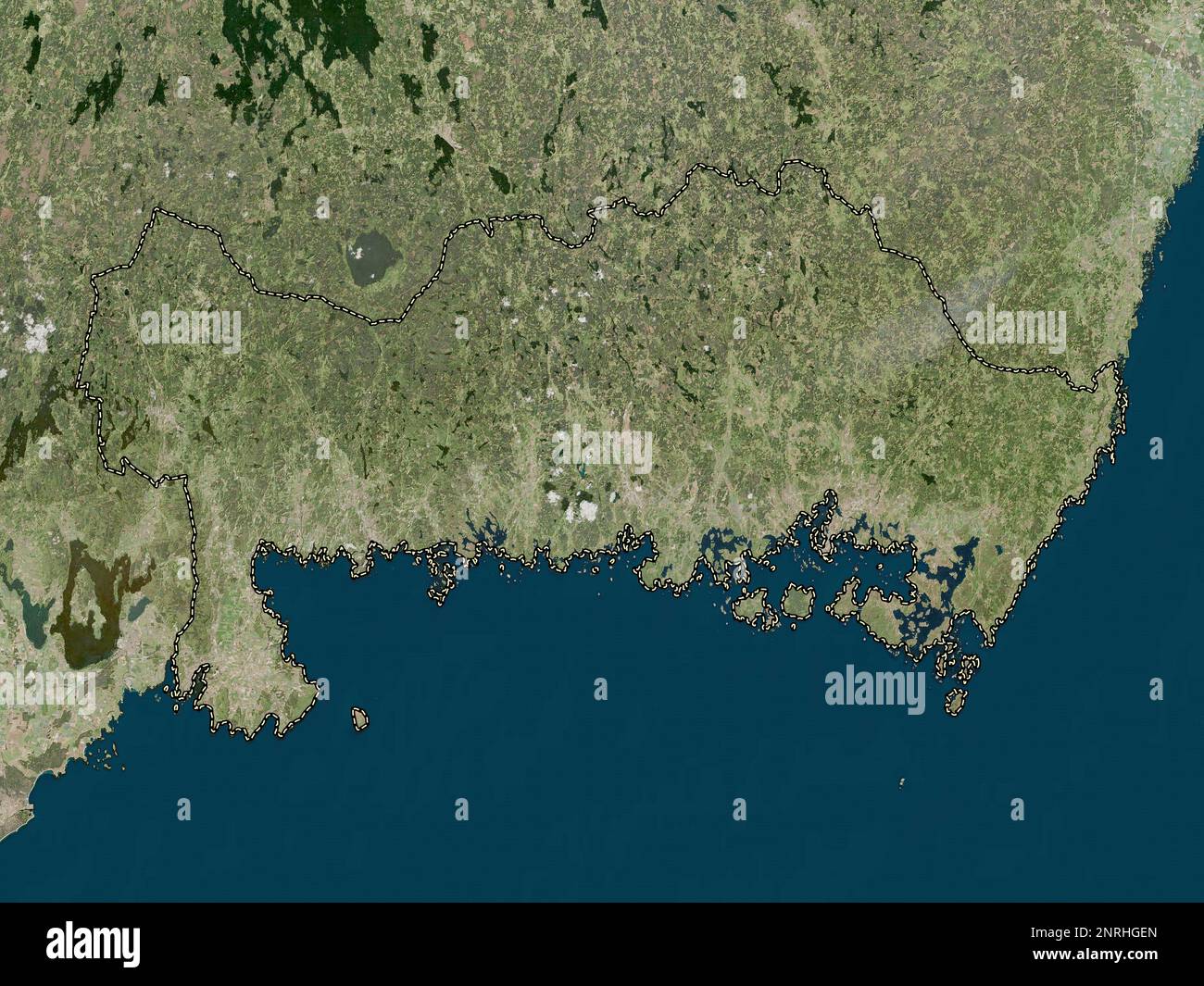 Blekinge, county of Sweden. High resolution satellite map Stock Photo ...
